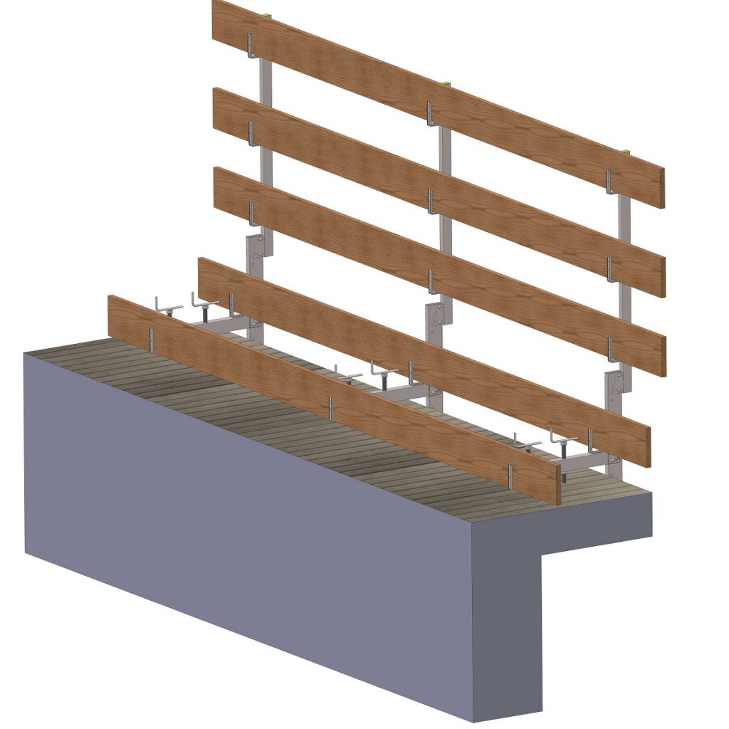 11_90 - PARAPETTO UNIVERSALE INCLINABILE A MORSA H 120CM (mh90) - MH Italia
