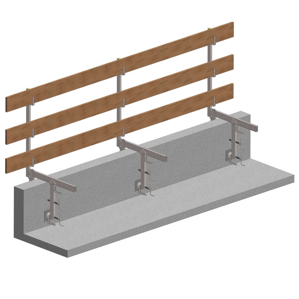 11_90 - PARAPETTO UNIVERSALE INCLINABILE A MORSA H 120CM (mh90) - MH Italia